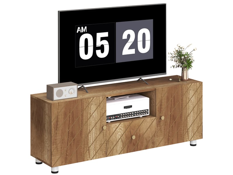 Meuble tv banc tv pour téléviseur jusqu'à 50 pouces avec 2 placards et ...